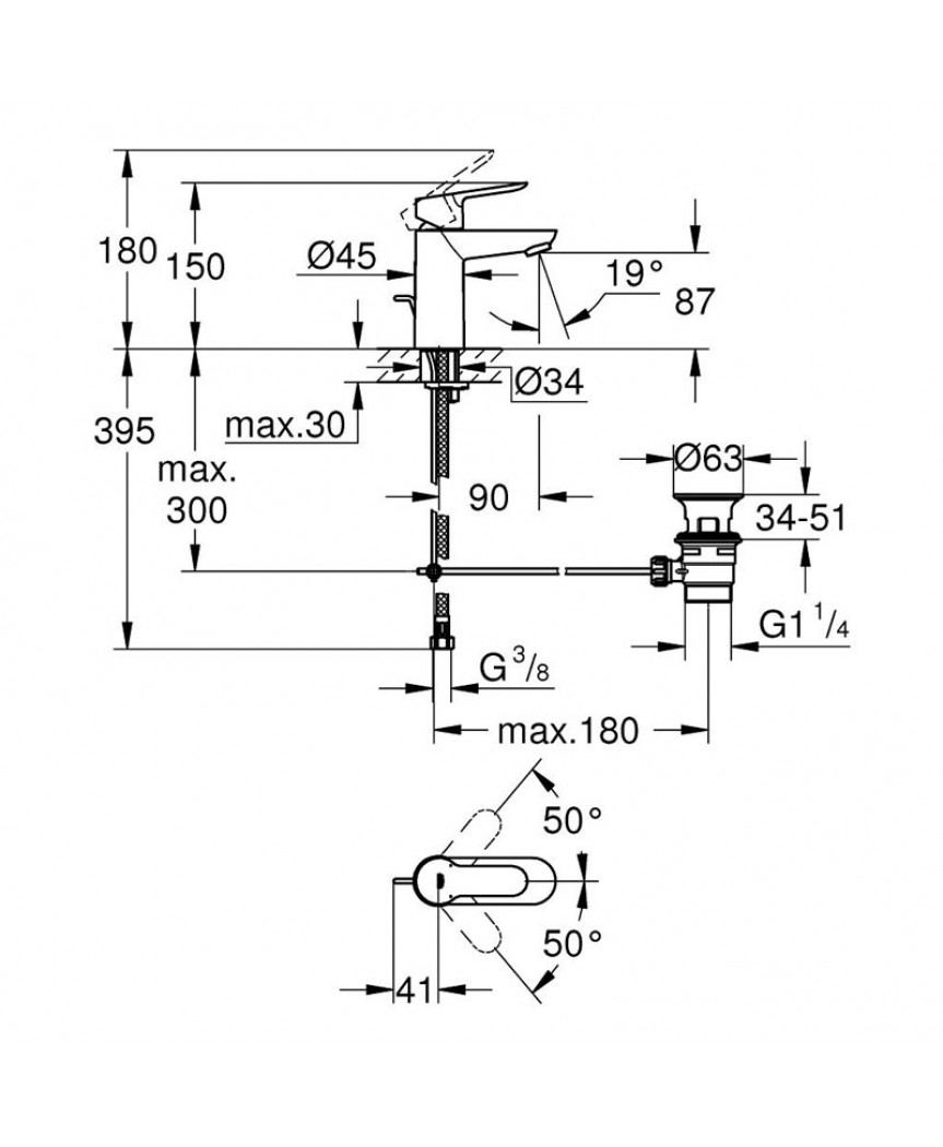 Set baterii Grohe Bau Edge Si Tempesta 11292801 - Pret avantajos ...