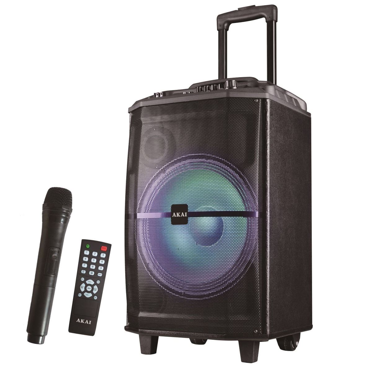 Boxa portabila Akai ABTS-H12L, microfon wireless, Bluetooth, radio FM ...