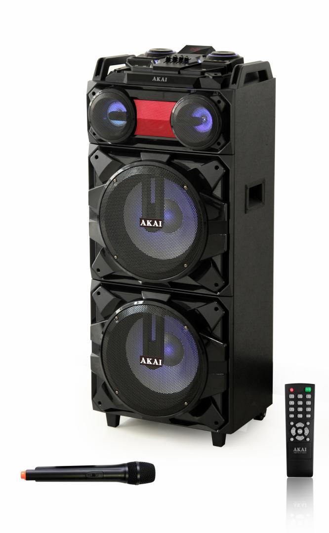 Boxa portabila Akai, ABTS-T1203, 90W, Bluetooth, Karaoke, Radio, Negru ...