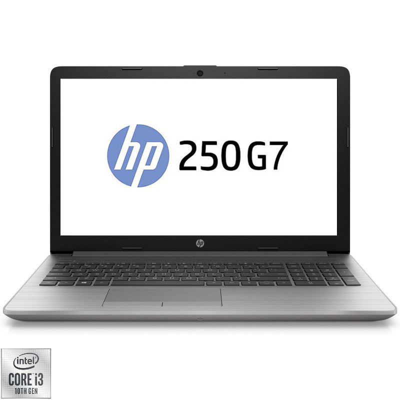 Laptop HP 250 G7, 15.6'' LED FHD, Intel Core i3-1005G1, RAM 8GB DDR4, SSD 256 GB, NVIDIA GeForce ...