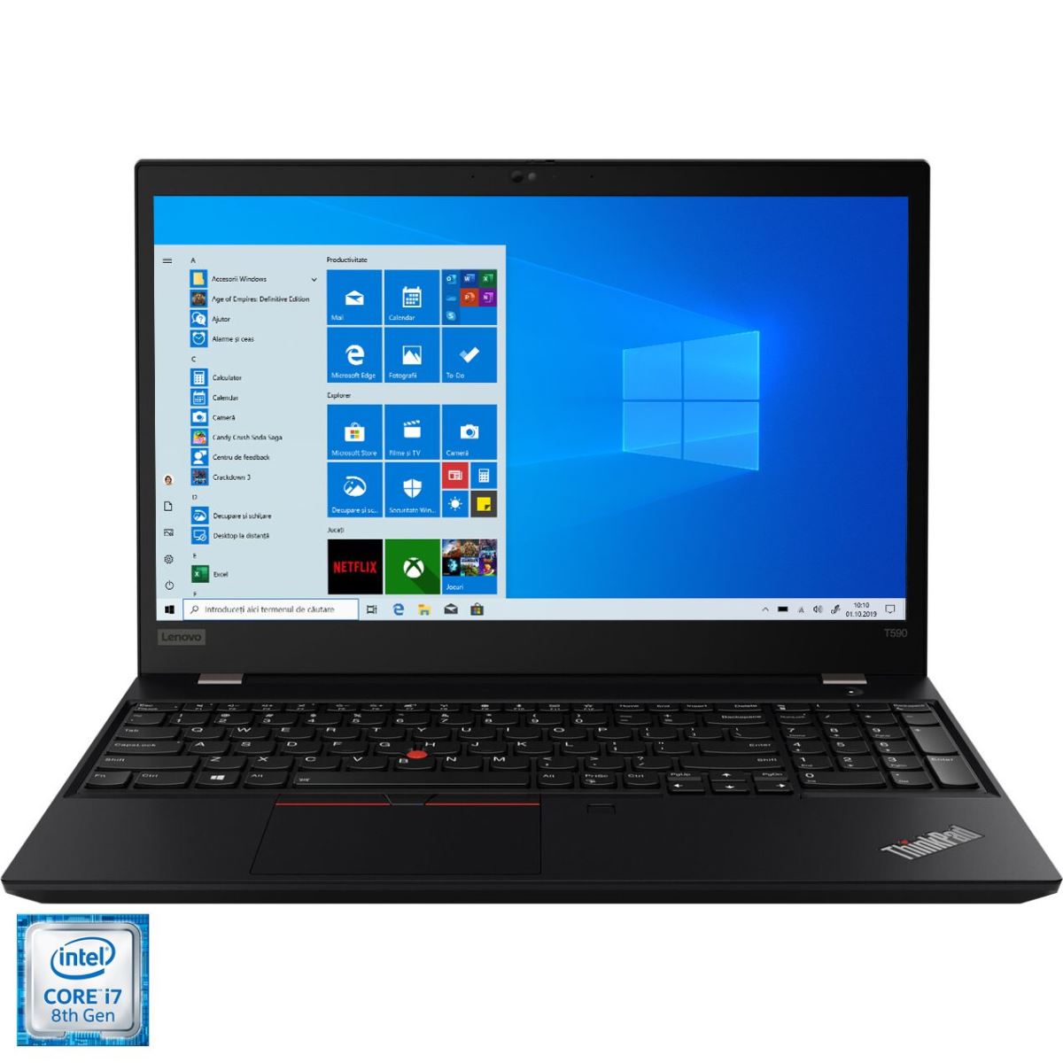 Laptop Lenovo ThinkPad T590, 15.6'' FHD, i7-8565U, RAM 16GB, 1TB SSD ...