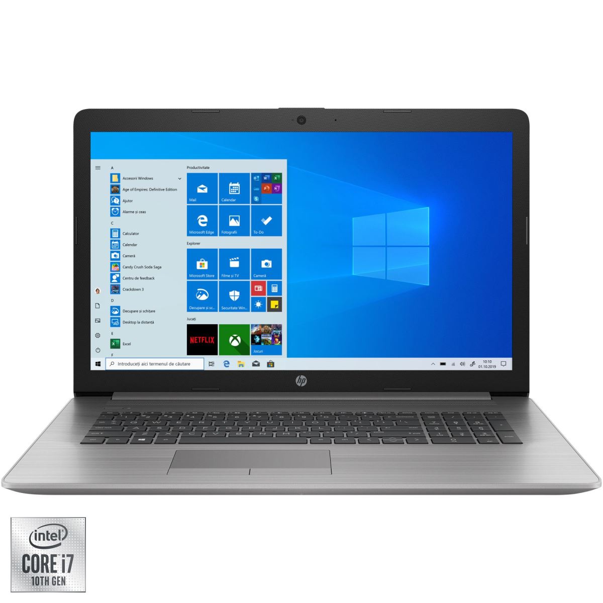 Laptop HP ProBook 470 G7, 17.3'' LED FHD Anti-Glare, i7-10510U, AMD ...