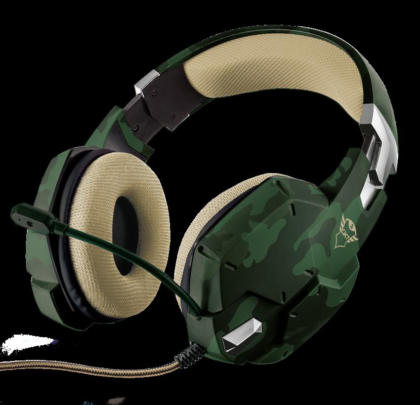 Casti cu microfon Trust GXT 322C Carus Gaming Headset, jungle camo ...